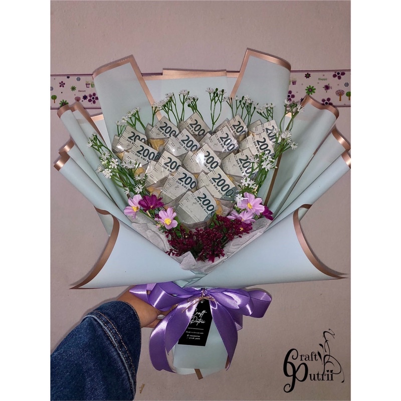 Jual Buket Uang 2 ribu/buket wisuda/kado ulangtahun | Shopee Indonesia