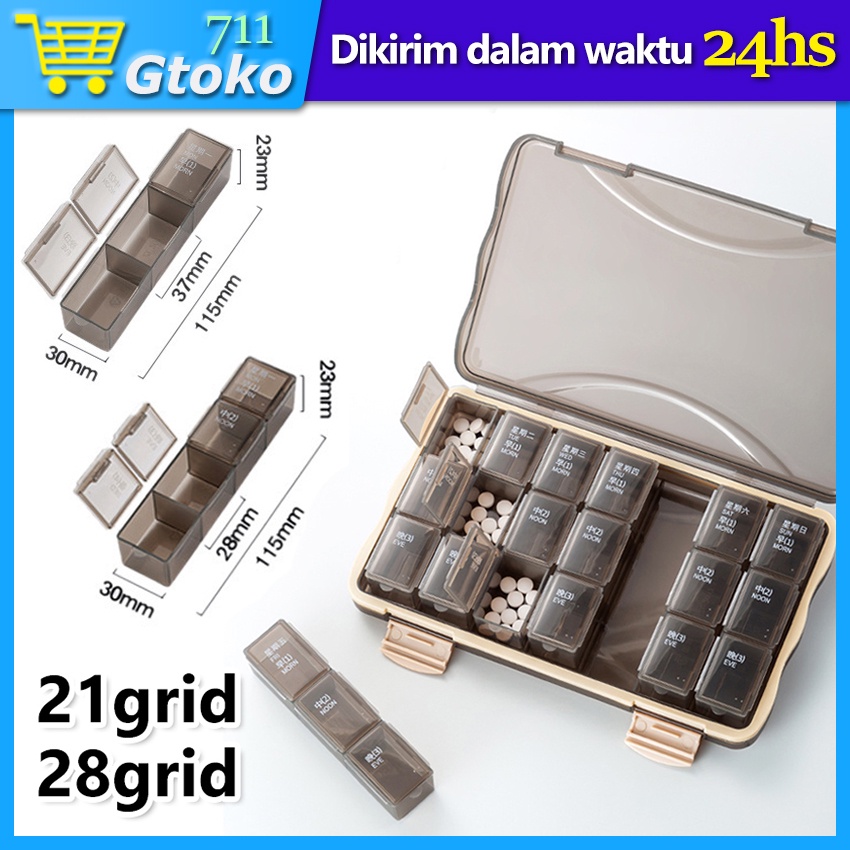 Jual Tempat Obat Travel 7 Hari Kotak Obat Harian Pagi Siang Malam ...