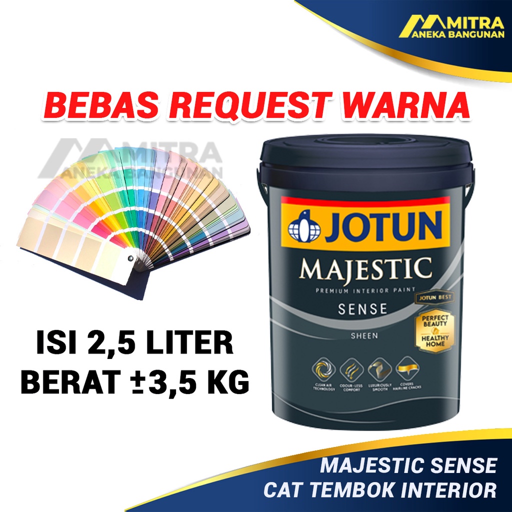 Jual CAT TEMBOK INTERIOR JOTUN MAJESTIC SENSE 2,5 LITER / PERFECT BEAUTY CARE / BISA CUSTOM ...
