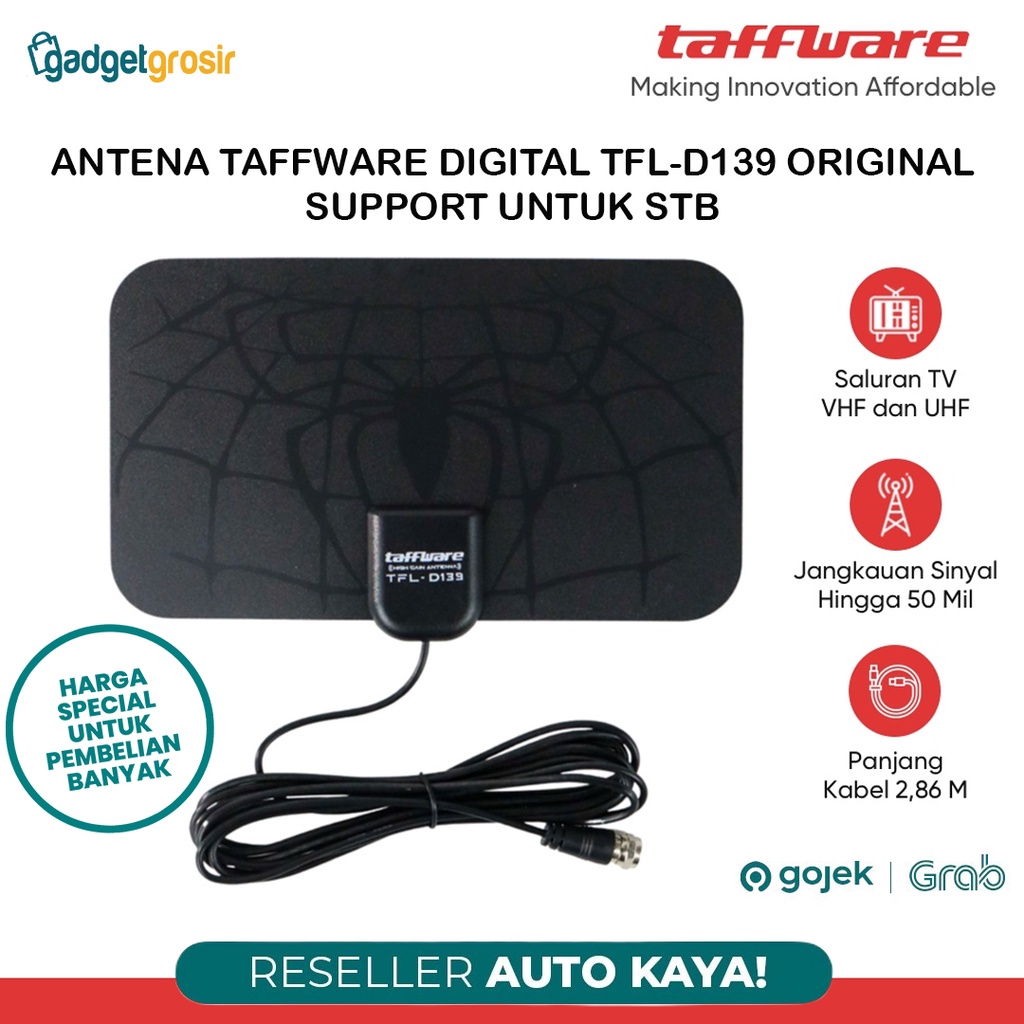 Jual Antena TV Digital Taffware TFL D139 Booster Original STB High Gain ...