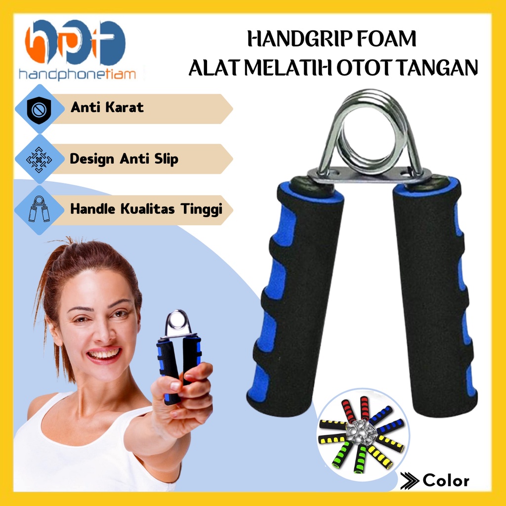 Jual Hand Grip Fitness Gagang Busa 2 Warna Pegas Alat Olahraga Latihan ...