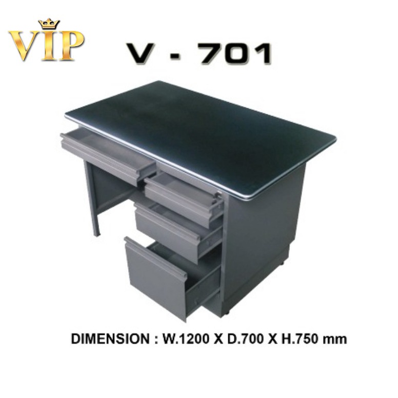 Jual Meja Kantor 1/2 Biro VIP V - 701 Metal - Meja Kerja - Meja Kantor ...