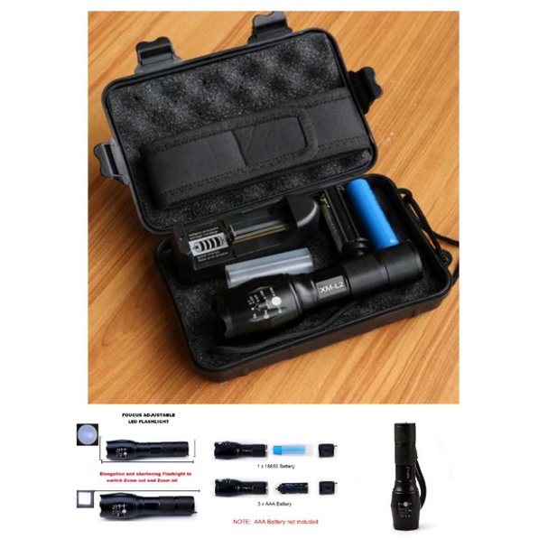 Jual Sepaket senter militer tactical flashlight senter outdoor militer ...