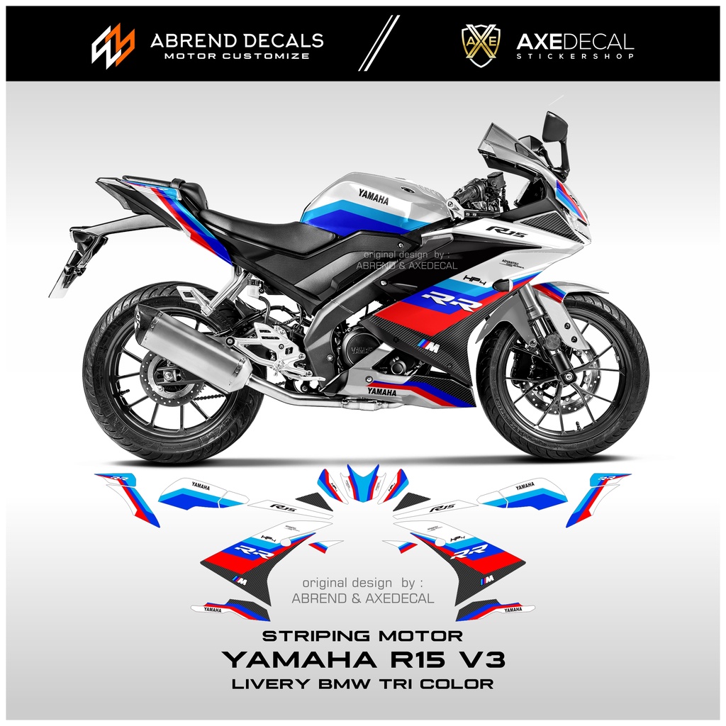 Jual Striping R15 V3 Livery BMW Tri Color Racing / Stiker Motor Yamaha ...