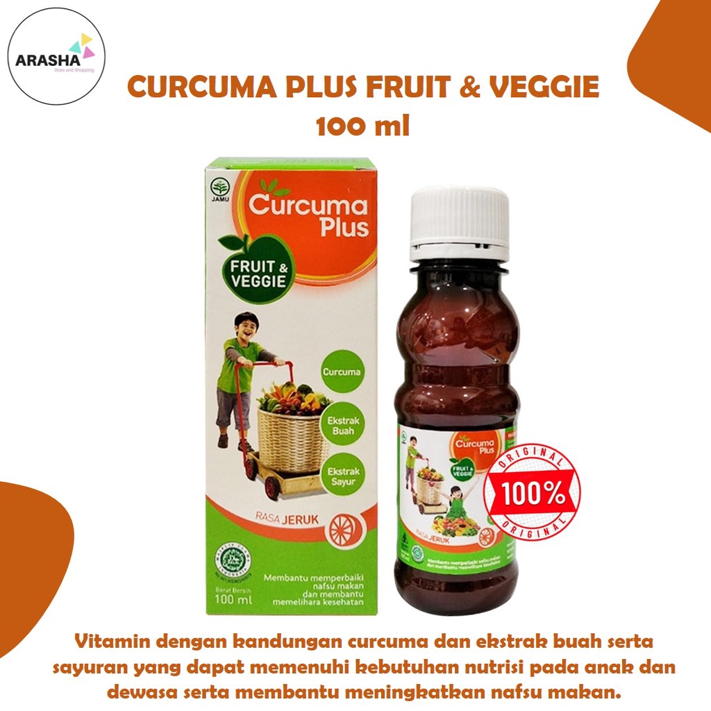 Jual CURCUMA PLUS FRUIT & VEGGIE 100 ML Rasa Jeruk Vitamin Penambah ...