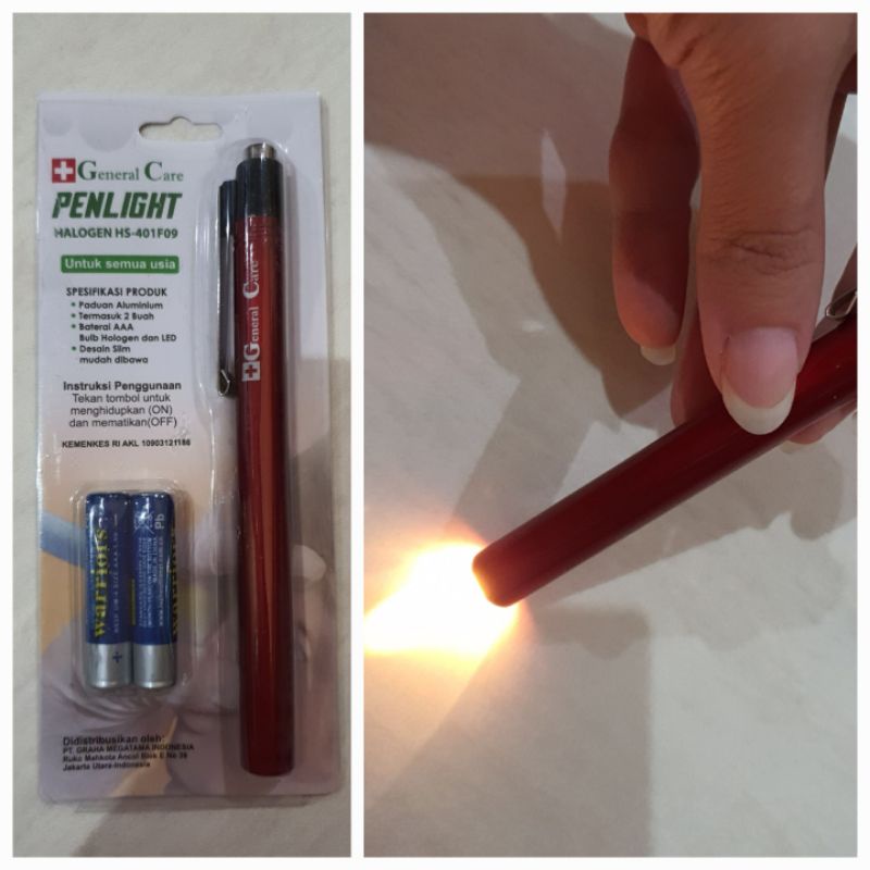 Jual penlight GC general care sinar kuning / pen light / lampu senter ...
