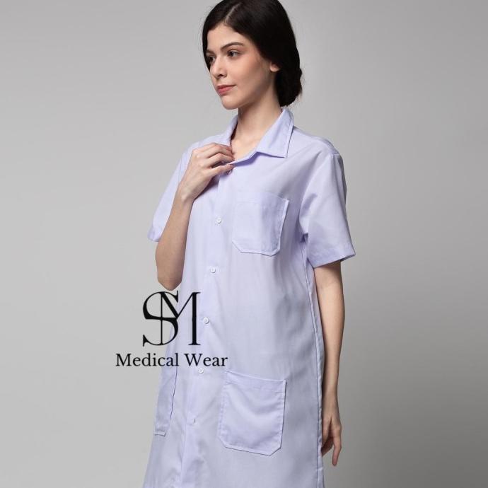 Jual BAJU LAB LENGAN PENDEK JAS LAB LABORATORIUM PRAKTEK SM MEDICAL ...
