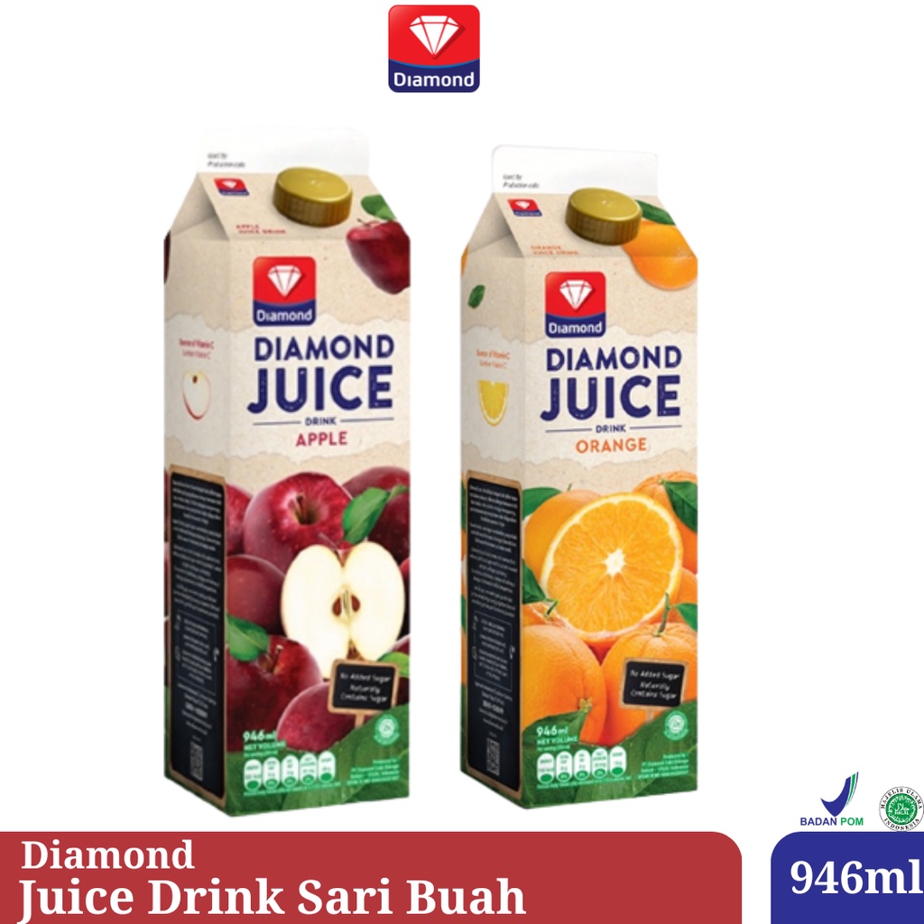 Jual Diamond Juice Drink Sari Buah Jeruk Apple 946ml | Shopee Indonesia