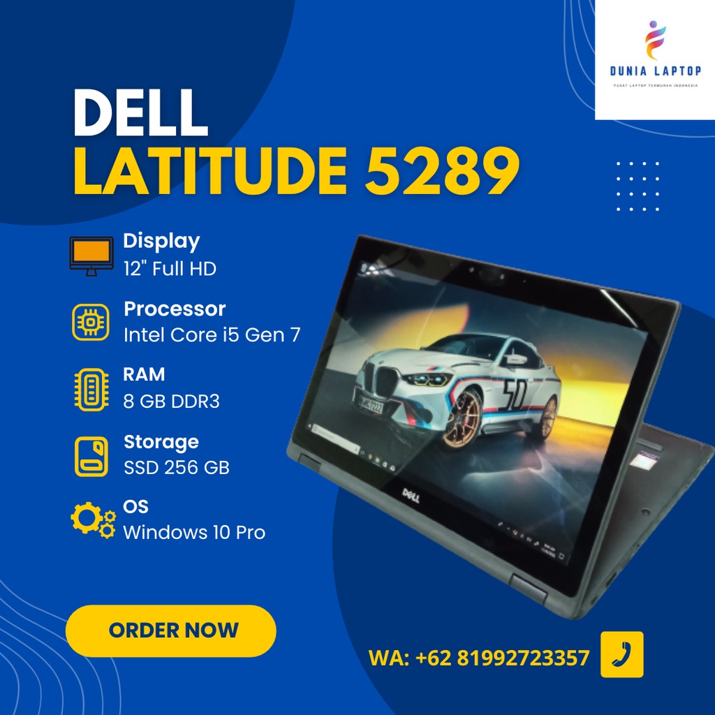 Jual Laptop Touchscreen Lipat Dell Latitude 5289 Core i5 RAM 8GB SSD ...