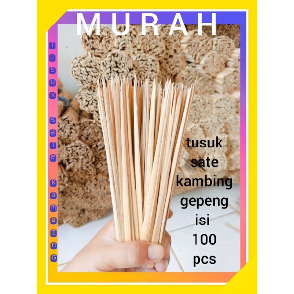 Jual tusuk sate kambing gepeng 20cm isi 100pcs | Shopee Indonesia