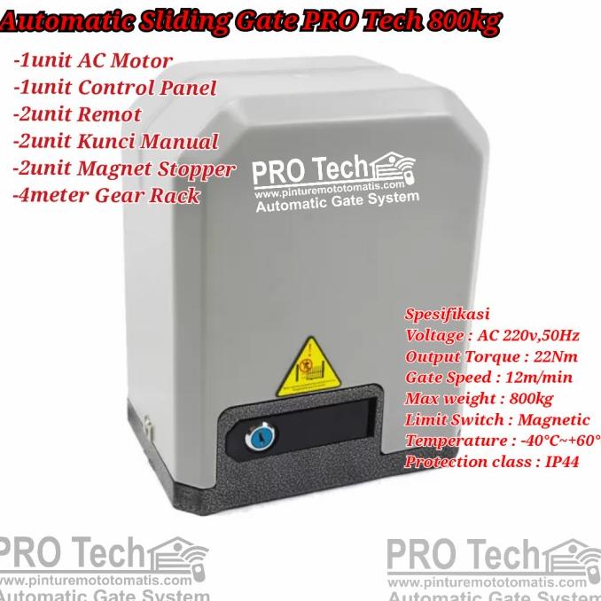 Jual Automatic Sliding Gate PRO Tech 800 Mesin Pintu Pagar Gerbang ...