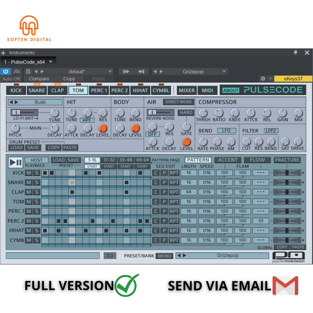 Jual Psychic Modulation - PulseCode 1 - VST Plugin PCM drum machine ...