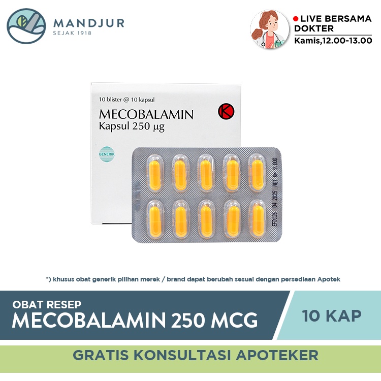 Jual Mecobalamin 250 mcg 10 Kapsul | Shopee Indonesia
