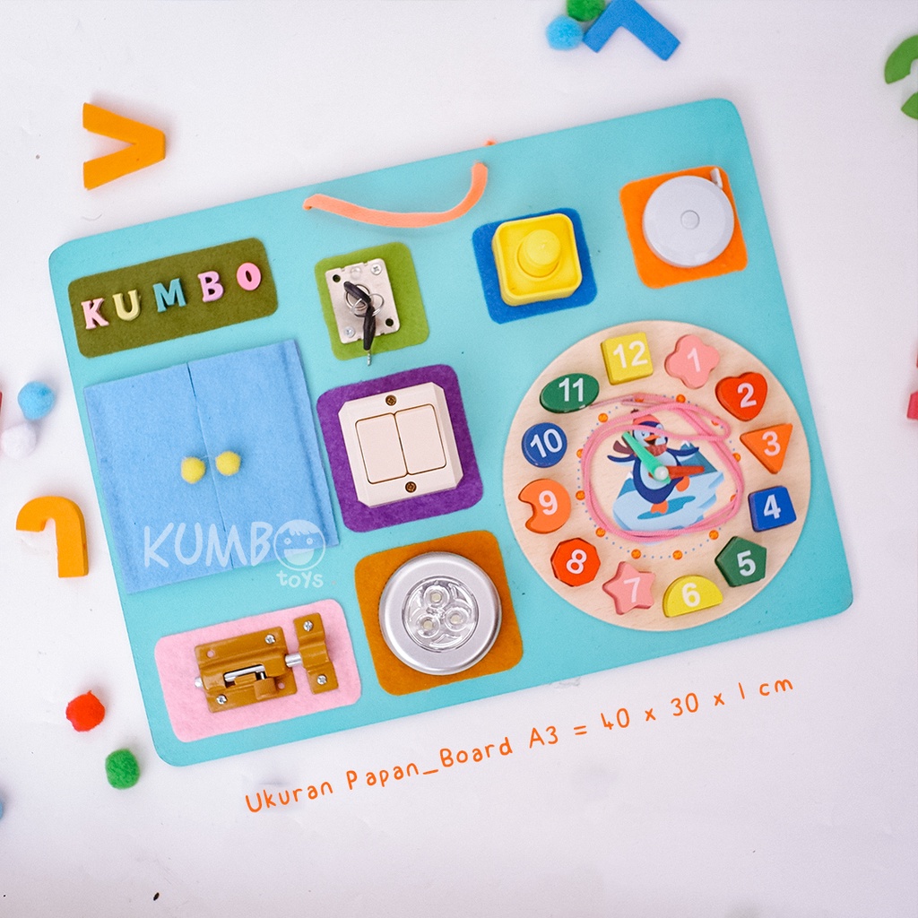 Jual Mainan Edukasi Busy Board Mainan Montessori Papan Main Ukuran ...