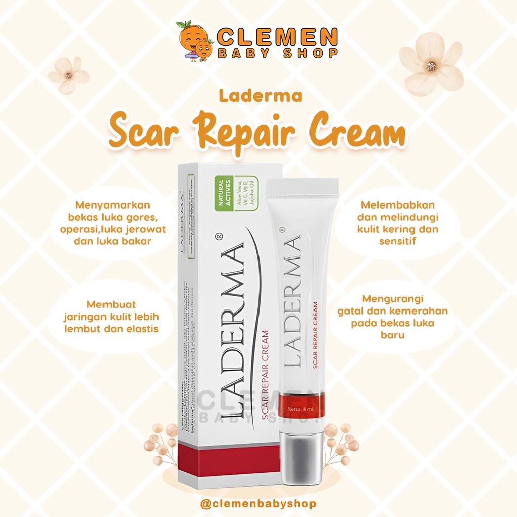 Jual Laderma Scar Repair Cream Krim Penghilang Bekas Luka 8ml | Shopee ...