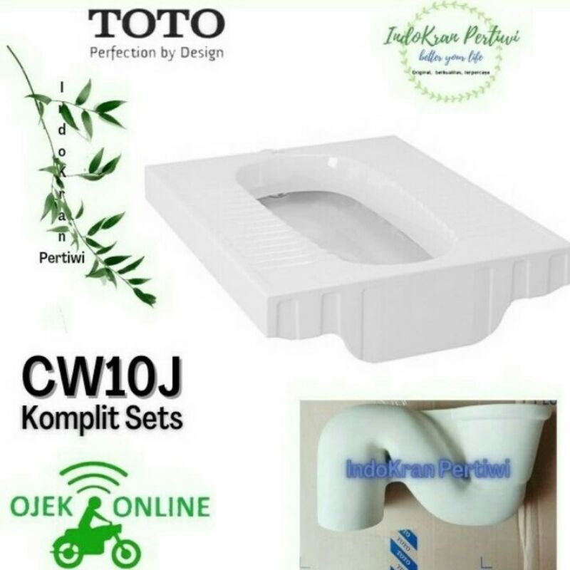 Jual Closet Jongkok TOTO CW10J type Square (Komplit Set/ Penyiraman manual) / Kloset jongkok ...