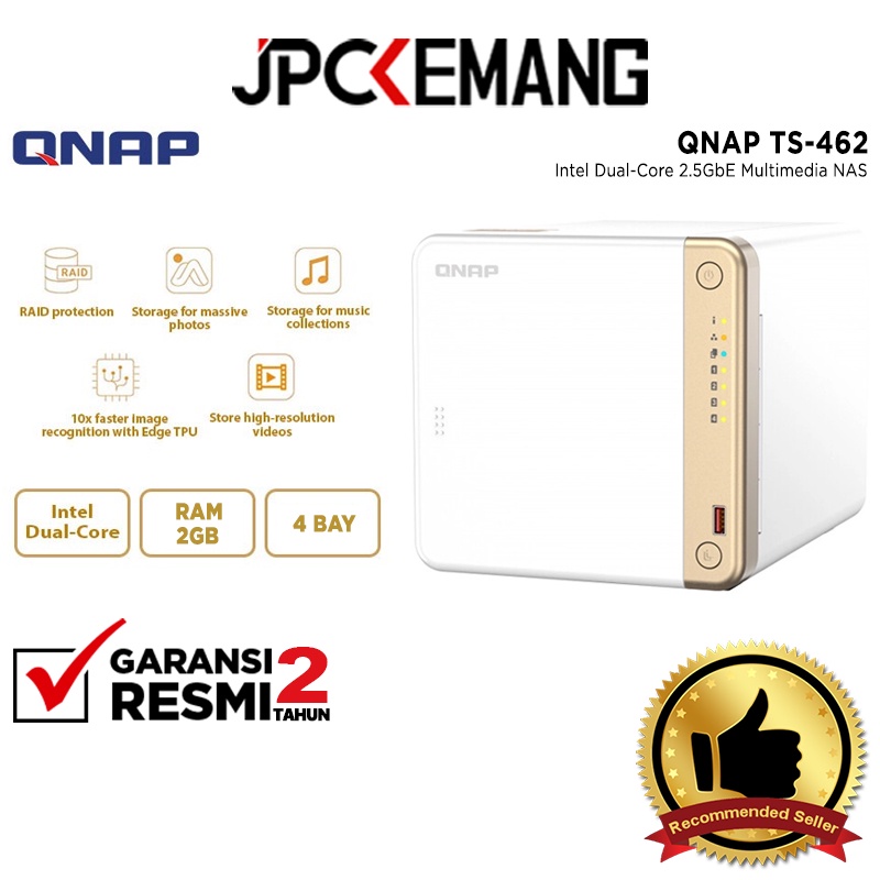 Jual QNAP TS-462-2G 4 Bay NAS Enclosure Network Storage Server Private ...