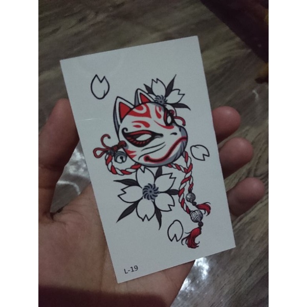 Jual stiker tatto topeng kitsune fox rubah japan | Shopee Indonesia