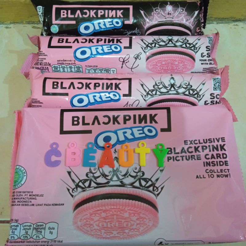 Jual Oreo x Blackpink Cookie Pink & Black 123.5 gr dan box+PC Jisoo ...