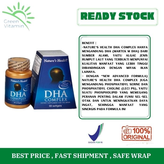 Jual Nature's Health DHA Complex 60 kap Vitamin Suplemen Otak ...