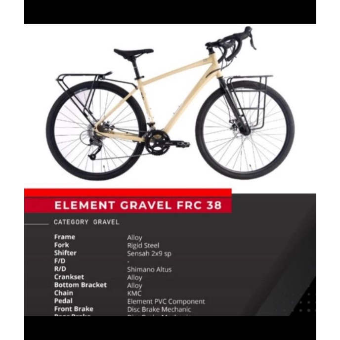 Jual Sepeda Gravel - Gravel Bike Element FRC 38 Alloy 2 x 9 Speed ...