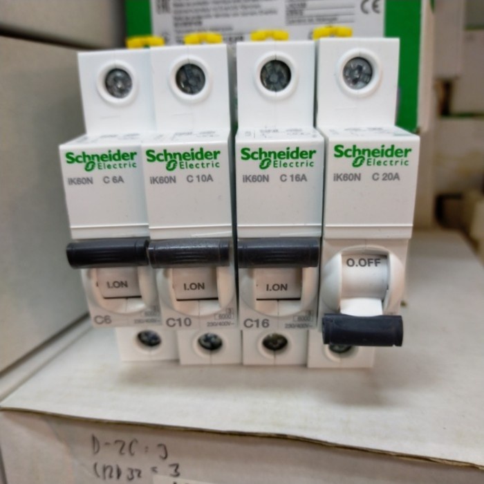Jual MCB iK60N Schneider 1P 6A,10A,16A,20A,25A,32A,40A,50A,63A 1Phase 6kA - 6A | Shopee Indonesia