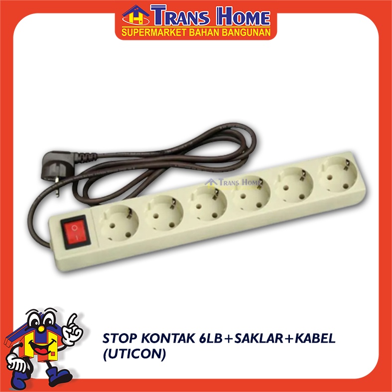 Jual Stop Kontak 6LB+ Saklar + Kabel (UTICON) | Shopee Indonesia