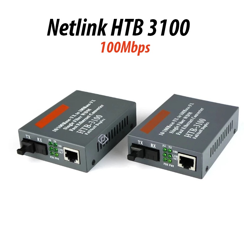 Jual Media Converter Netlink 100Mbps HTB 3100 + Adaptor | Shopee Indonesia