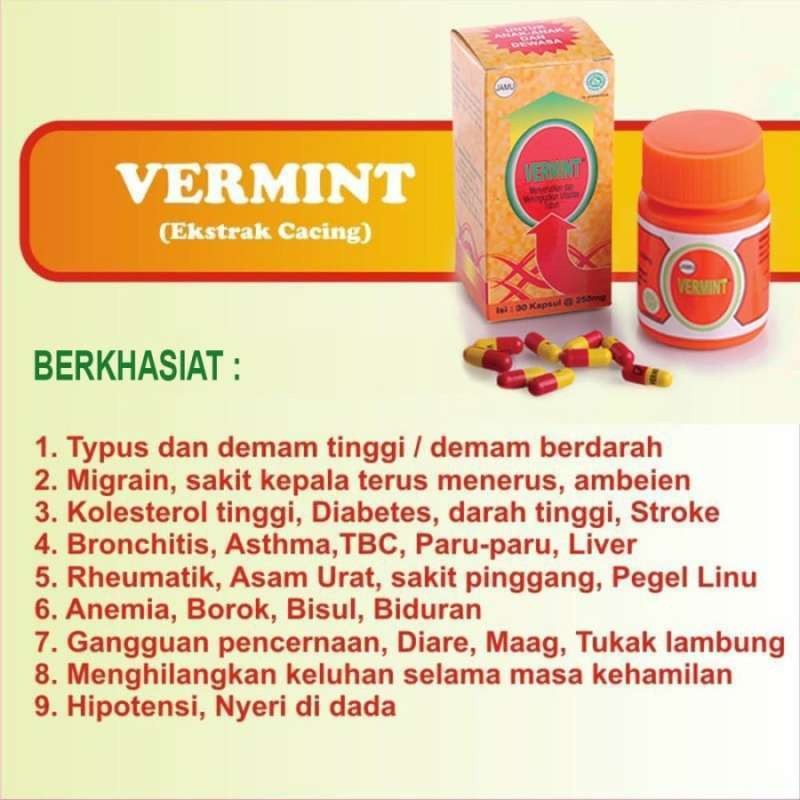 Jual Vermint isi 30 kapsul | Kapsul Ekstrak Cacing (Obat Typus dan ...