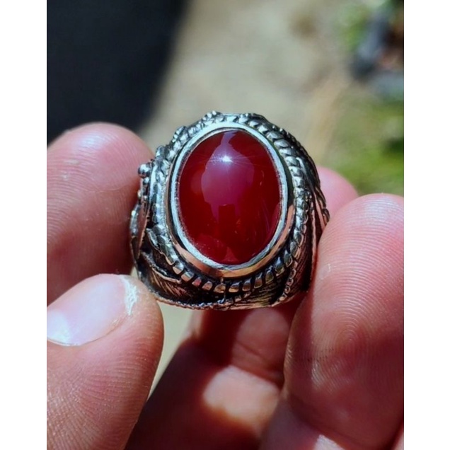 Jual Cincin Batu Akik RED DARK CARNELIAN CHALSEDONY Asli batu alam ...