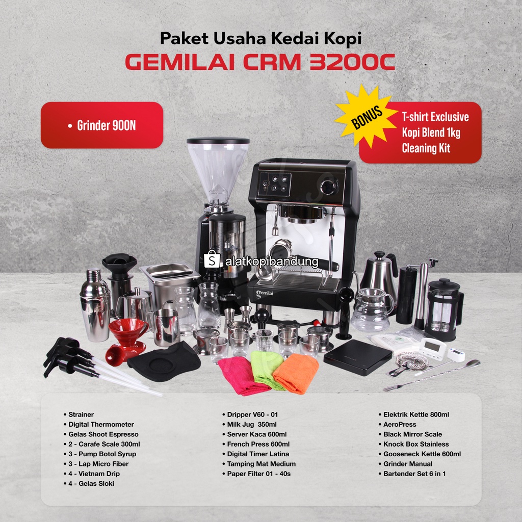 Jual Paket Alat Usaha Kedai Kopi Susu Mesin Gemilai CRM 3200C Lengkap ...