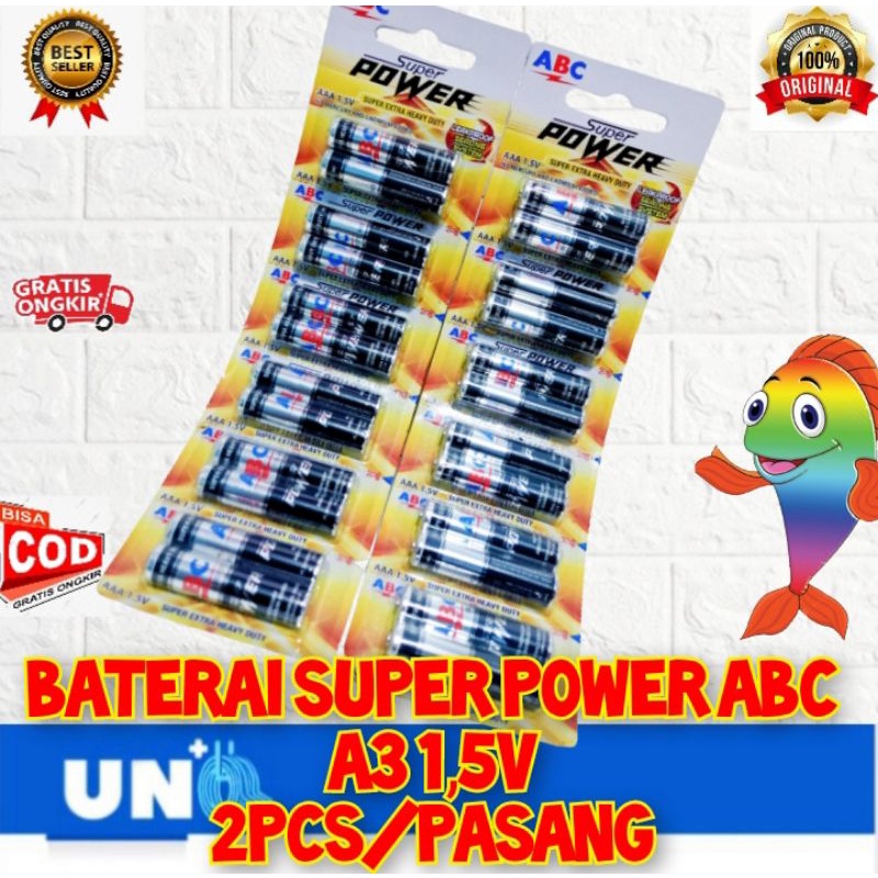 Jual BATERAI BATTERY SUPER POWER ABC AAA 1,5V | Shopee Indonesia
