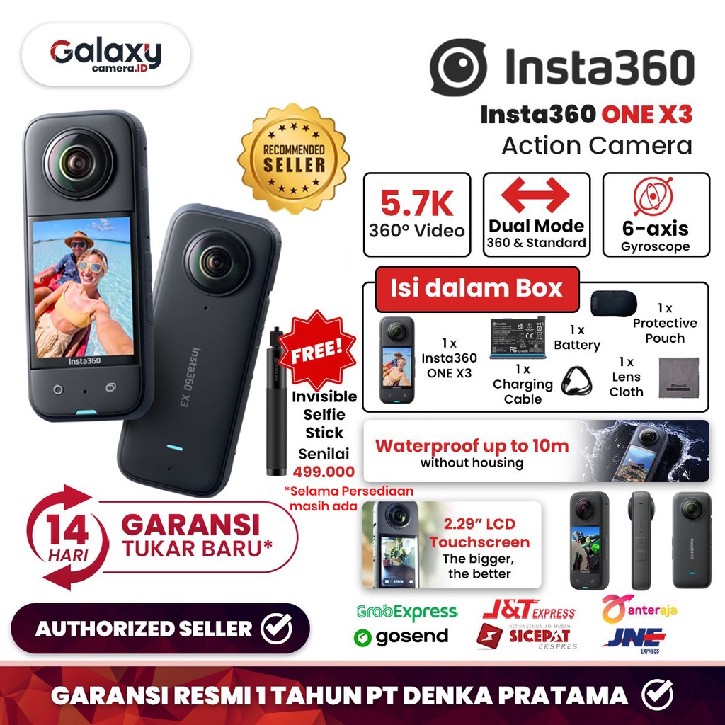 Jual Insta360 ONE X3 360 Action Camera Insta 360 ONE X 3 Garansi Resmi ...