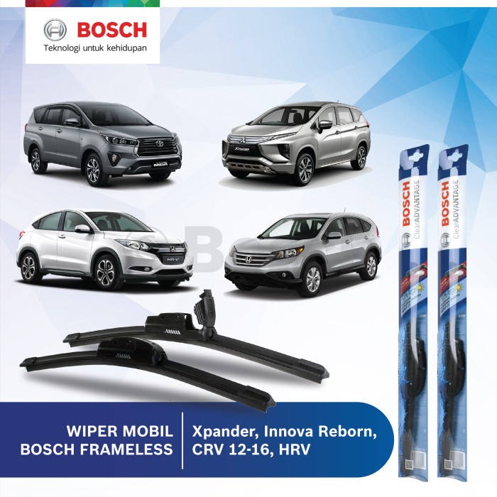 Jual Wiper Wiper Mobil Bosch Frameless Xpander, Innova Reborn, Crv 12 ...
