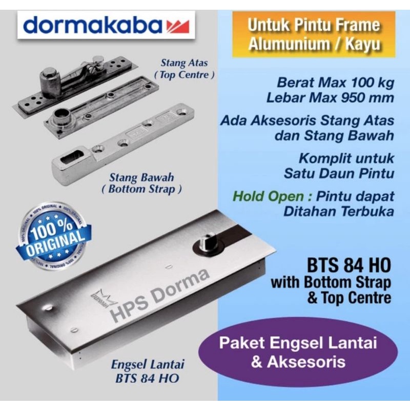 Jual floor hinge dorma bts 84 hold opem set stang / dormakaba bts 84 ho set | Shopee Indonesia