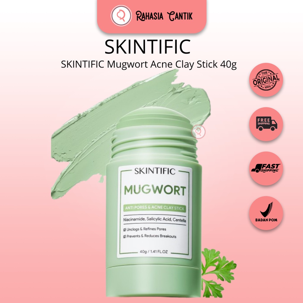 Jual SKINTIFIC Mugwort Acne Clay Stick 40g | Shopee Indonesia