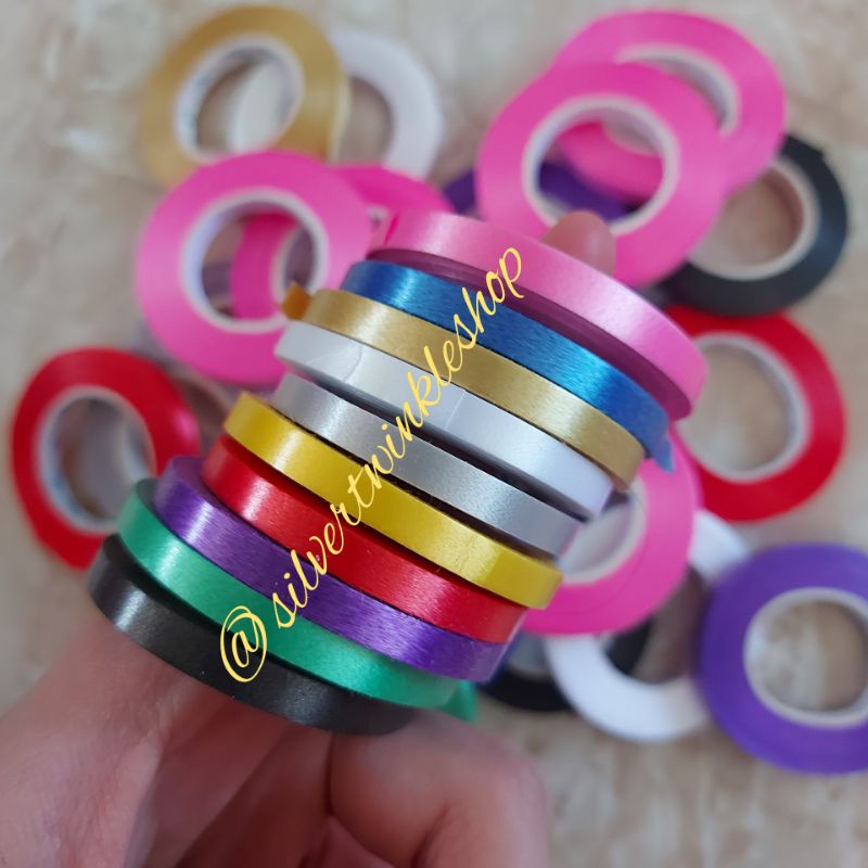 Jual Pita balon 10 meter m pengikat balloon mini roll kecil foil gold ...