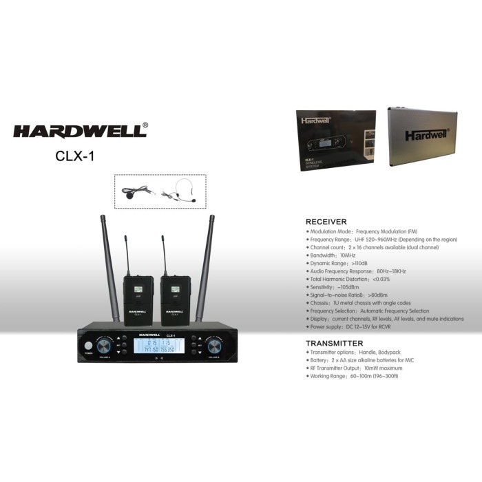 Jual Mic Jepit Wireless Hardwell CLX 1 Double Clip on Headset ...