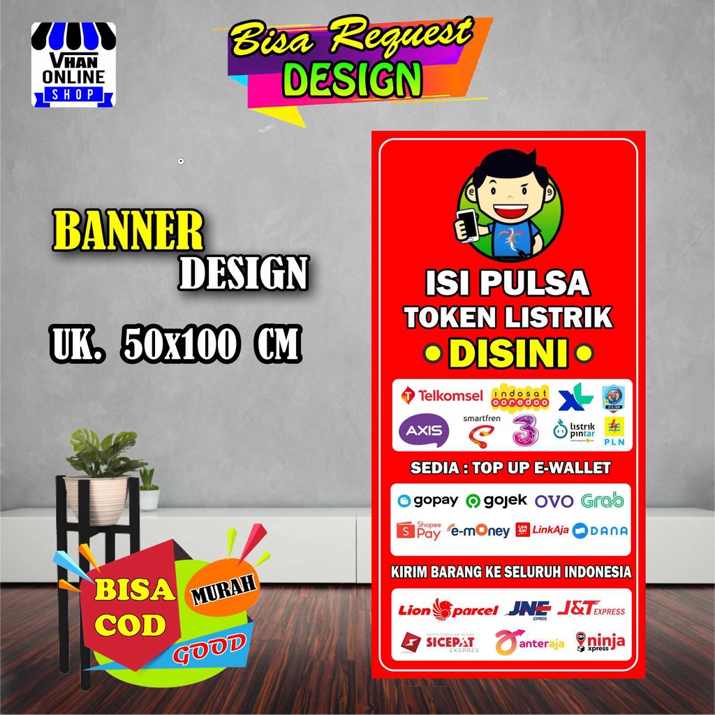 Jual Spanduk Banner Konter HP Dan Pos, Jasa Kirim Barang, Keren Murah | Shopee Indonesia