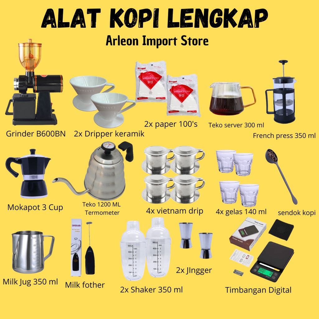 Jual Paket Usaha Kedai kopi komplit Alat Manual brew dengan Grinder ...