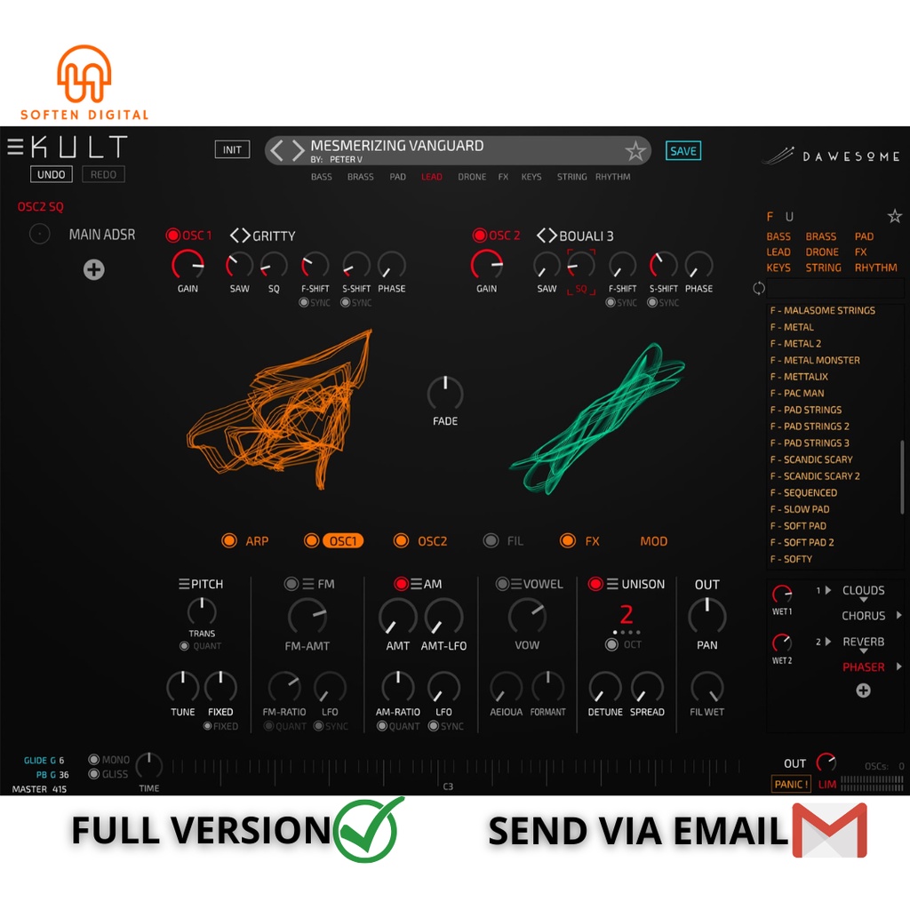 Jual Tracktion Dawesome KULT v1 VST plugin powerful oscillators ...
