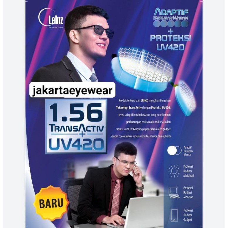 Jual Lensa LEINZ Transmatic Photochromic Blucare UV420 Anti Blue Ray Bluechromic Blucromic Hi ...