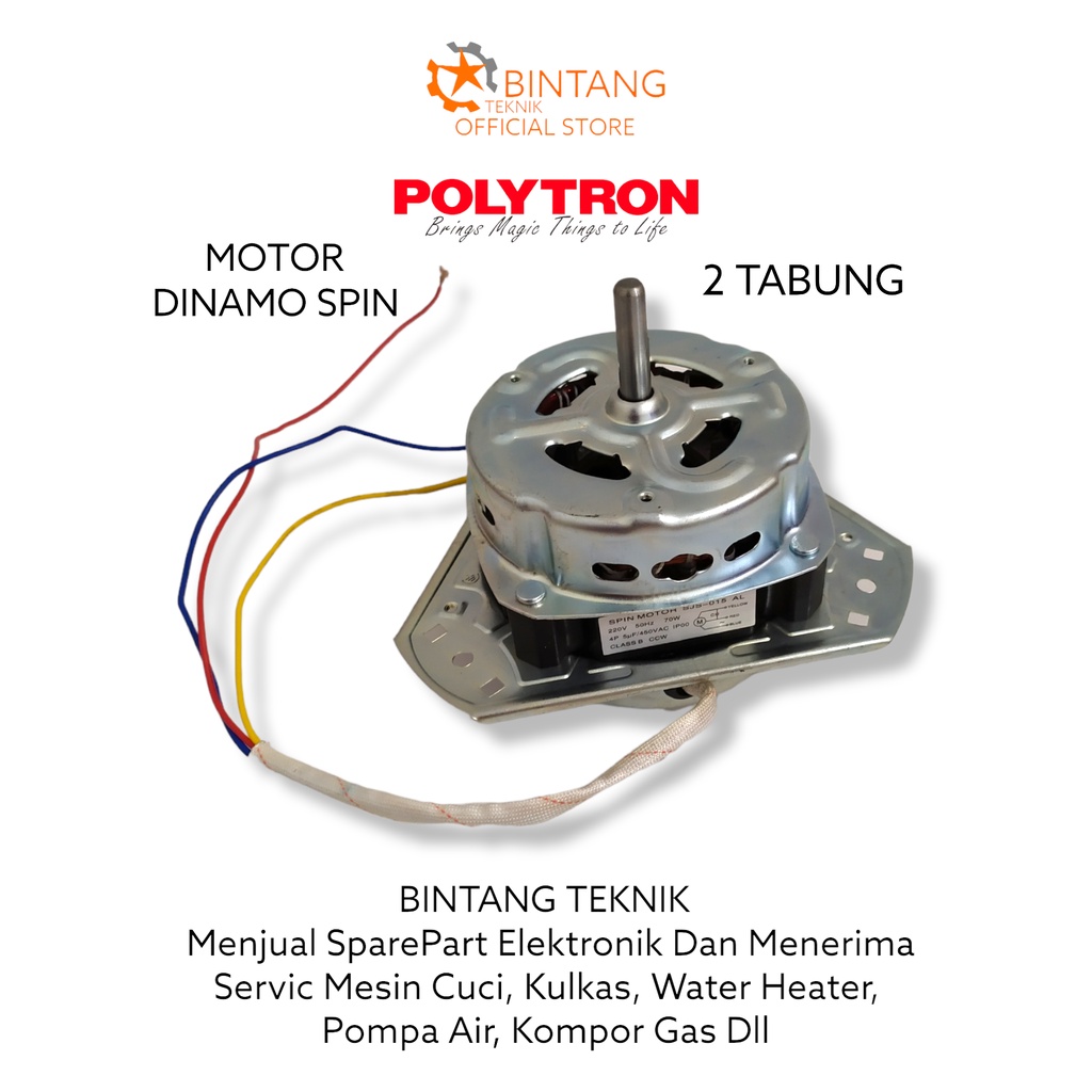 Jual MOTOR DINAMO SPIN PENGERING POLYTRON MESIN CUCI MANUAL 2 TABUNG | Shopee Indonesia