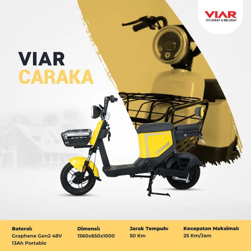 Jual VIAR SEPEDA LISTRIK CARAKA TERMURAH ORIGINAL GARANSI RESMI ...