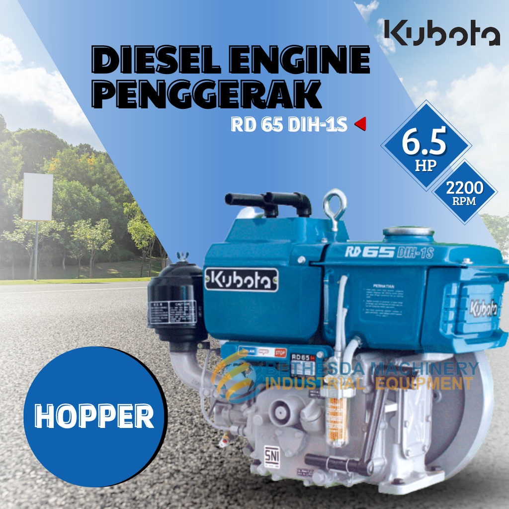 Jual Mesin Kubota Diesel Penggerak RD 65 DIH-1S Hopper Mesin 6.5 PK ...