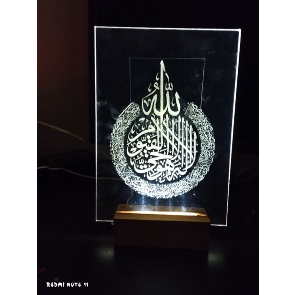 Jual Lampu Tidur Kaligrafi 3D LED Kaca Transparan Hiasan Pajangan ...