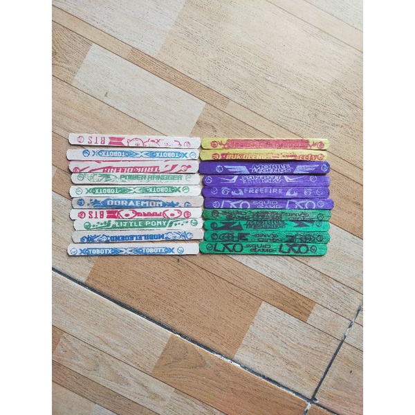 Jual Mainan jadul stik es krim motif gambar warna isi 20pcs stick es ...