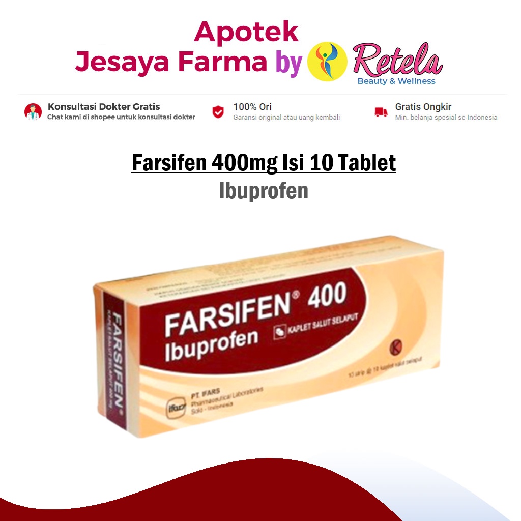 Jual Farsifen 400mg Isi 10 Tablet / Ibuprofen | Shopee Indonesia