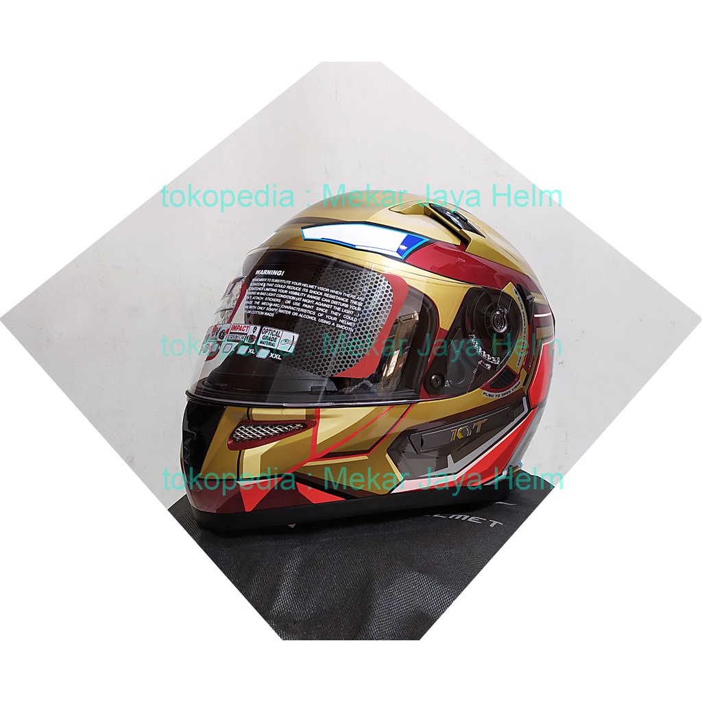 Jual HELM KYT K2 RIDER MARVEL IRONMAN RED MAROON - GOLD (IRON MAN ...