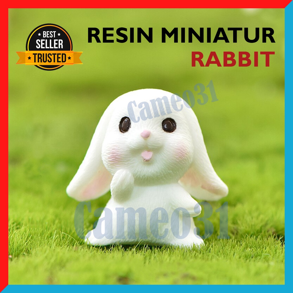 Jual MINIATUR RESIN RABBIT FIGURINE KELINCI HIASAN TOPPER KUE CAKE TART ...